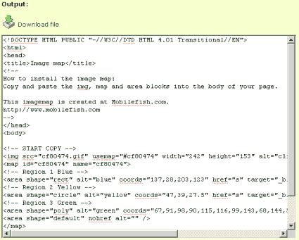 Mobilefish Com Online HTML Image Map Creator Help