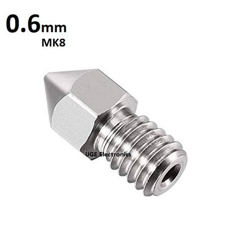 3d Printer Mk8 Stainless Steel Extrusion Nozzle 0 6mm Uge