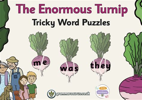 Eyfs The Enormous Turnip Tricky Word Puzzles Grammarsaurus
