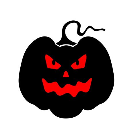 Simple Illustration Of Halloween Pumpkin Silhouette Of A Sinister Pumpkin 12825357 Vector Art