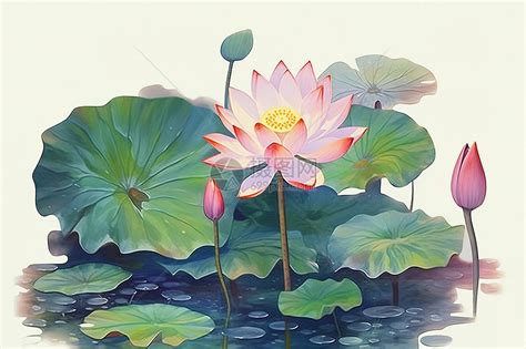 夏日盛开的荷花插画插画图片下载 正版图片402483114 摄图网