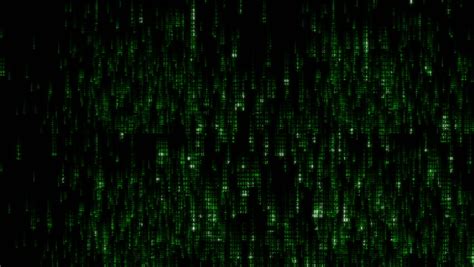 Matrix Binary Rain High Definition Animated Loop Of Green Binary Streams Falling Over A Dark