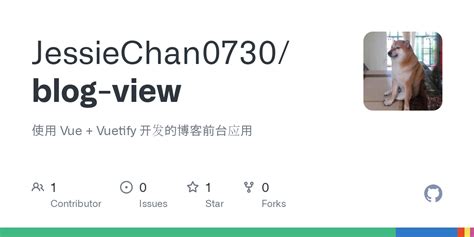 Github Jessiechan Blog View Vue Vuetify