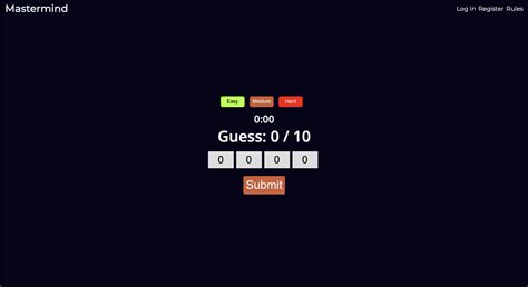 Github Aemann2mastermind Mastermind A Number Guessing Game That