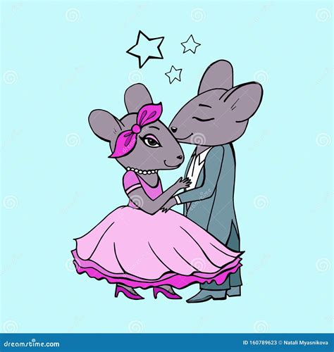 Funny Cartoon Princess Mouse And Mouse Prince Dream Big Motivation