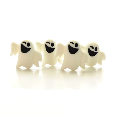 Winking Ghost Flat Back Embellishments Spooky Halloween Decorations Set Of Four Etsy