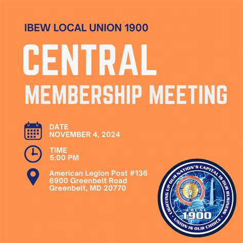 IBEW Local 1900 Central Membership Meeting Reminder IBEW Local 1900