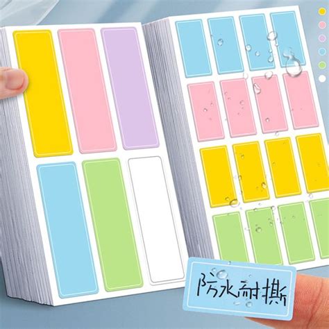 10 Sheets Solid Color Waterproof Label Stickers Tearable Classification Index Stickers Lazada