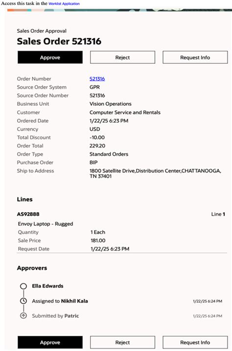 Redwood Use Redwood Style In Approval Notifications For Sales Orders