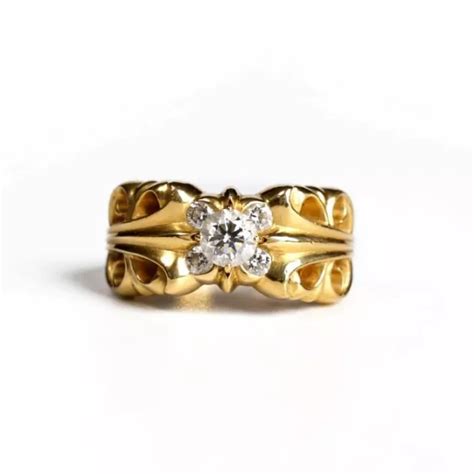 22k Gold Kandt Ring With 5 Diamonds