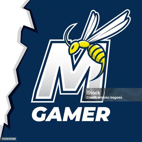 화난 꿀벌 에스포트 마스코트 로고 디자인 편지와 함께 말벌 비행 아이콘 버즈 그림 아이콘 Brand Name Video Game