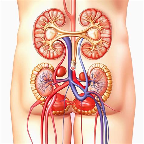 Diagrama que representa el sistema urinario humano Ilustración del