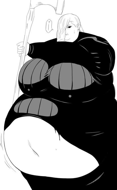 Rule 34 Black And White Chubby Clothed Fat Female Holding Axe Jujutsu