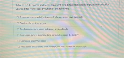 Refer To P Spores And Seeds Represent Two Studyx