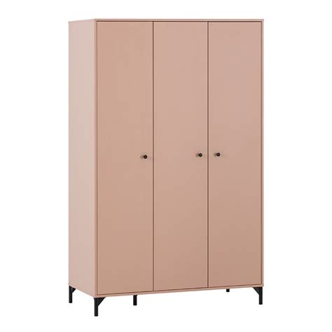 Lomadox Kleiderschrank Sarny 80 3 Türig Mit Kleiderstange In Apricot