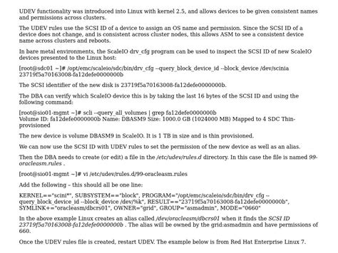 Udev Rules Oracle Asm On Scaleio Best Practices Dell Technologies Info Hub