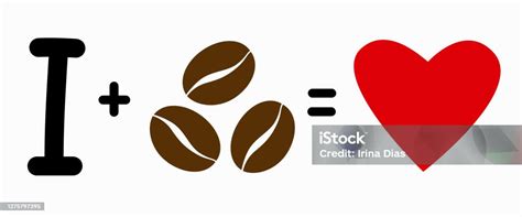 나는 커피를 좋아한다 손으로 그린 커피 콩과 심장 I커피사랑 커피 컵에 비문 커피숍용 로고 흰색 배경에 격리 된 스톡 벡터 플랫 일러스트레이션 0명에 대한 스톡 벡터 아트