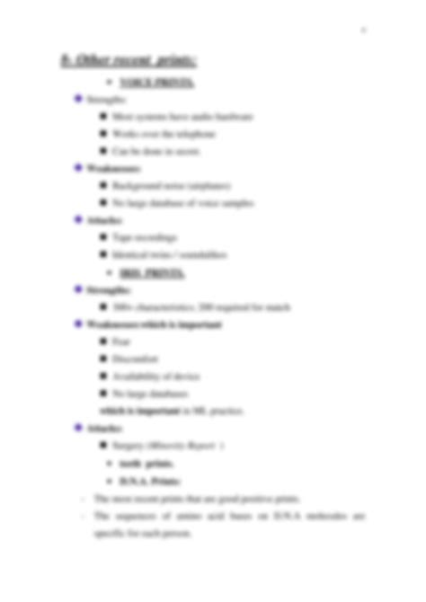 Solution Forensics Notes Identification Studypool