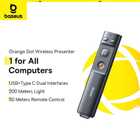Baseus Presenter Wireless Laser Pointer 2 4ghz Remote Controller For Mac Win Projector