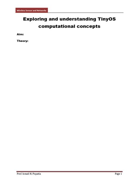Practical 2 Exploring And Understanding Tinyos Computational Concepts Pdf Wireless Sensor