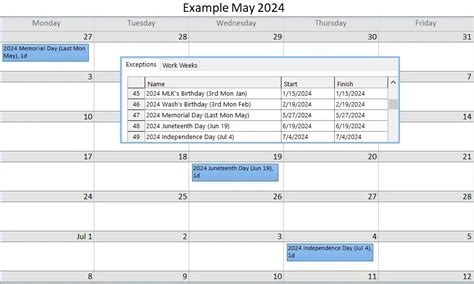 Microsoft Project Holiday Calendar Anne Minetta