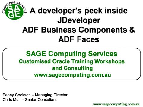 Ppt A Developer S Peek Inside Jdeveloper Adf Business Components Adf Faces Powerpoint
