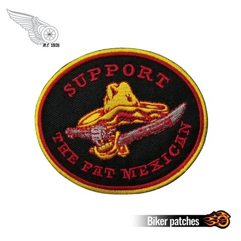 Bandidos Support The Fat Mexican Embroidered Iron On Patch For Jacket