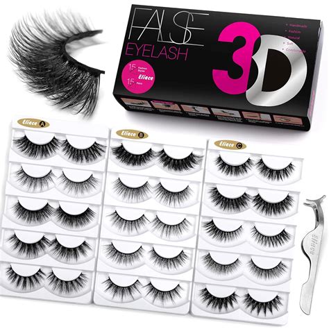 Eliace 3d Mink Lashes Natural Look 15 Mixed Styles 15 Pairs