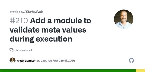 Add A Module To Validate Meta Values During Execution Issue