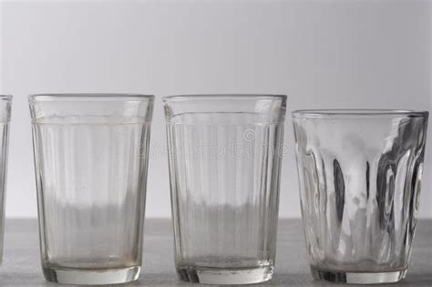 Three Empty Glasses On White Background Closeup Stock Image Image Of