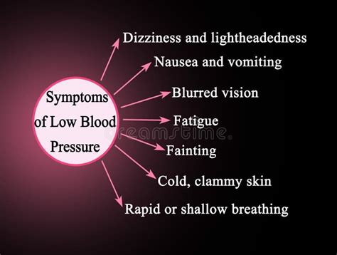 Symptoms Of Low Blood Pressure Stock Image Image Of Diagram Fatigue