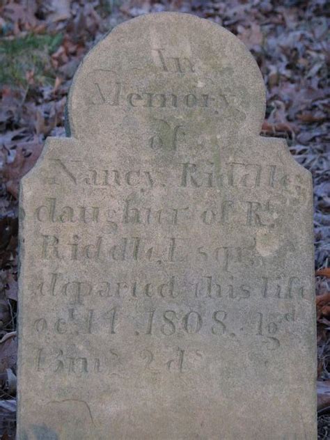 Nancy Riddle 1807 1808 Find A Grave Memorial