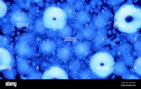 Abstract Moving Microorganisms Or Bacteria On A Blue Background Design