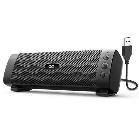 usb 스피커 컴퓨터 pc 미니 사운드 바 유선 스테레오 데스크탑 ith 인라인 볼륨 제어 사무실 노트북 블랙 오디오 2 0