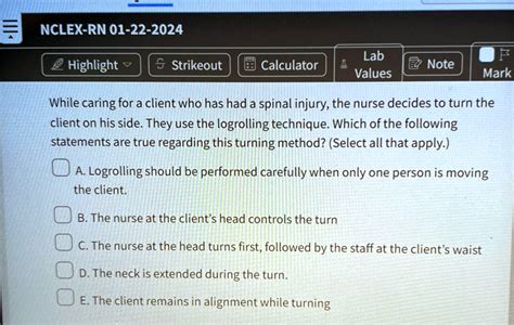 Solved Nclex Rn 01 22 2024 While Caring For A Client Who Has Had A