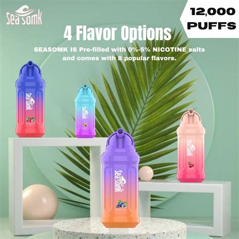 18ml Liquid Disposable Vape Multiple Flavors Seasomk 12000 Puffs Vape