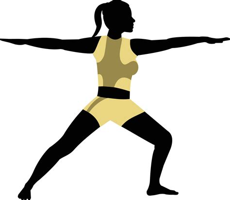 Woman Doing Virabhadrasana Warrior Pose Yoga Asana Vector 3476398