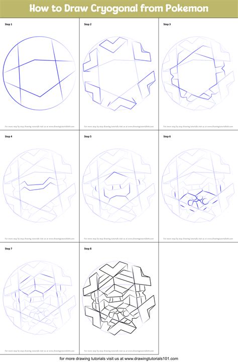 How To Draw Cryogonal From Pokemon Printable Step By Step Drawing Sheet