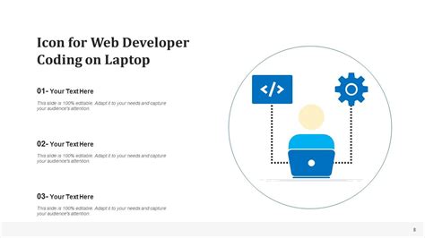front end web developer icon teaching coding ppt powerpoint