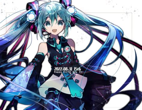 Safebooru 1girl D Bare Shoulders Black Skirt Black Vest Blue Hair