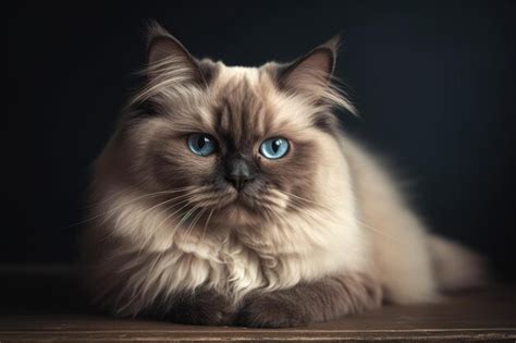 Premium Photo Cute Colourpoint Persian Cat Is Sitting Isolated On