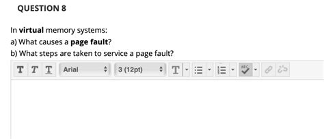 solved question 8 in virtual memory systems a what causes