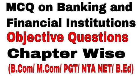 MCQ On Banking And Financial Institutions Commerce Questions MCQ