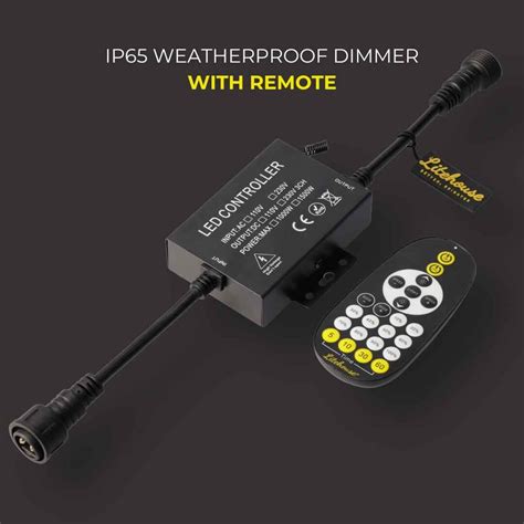 Weatherproof Dimmer With Remote For Plug In Festoon Bulb String Lights