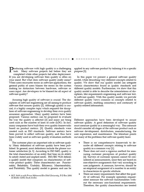 Software Quality Framework Pdf Software Quality Software