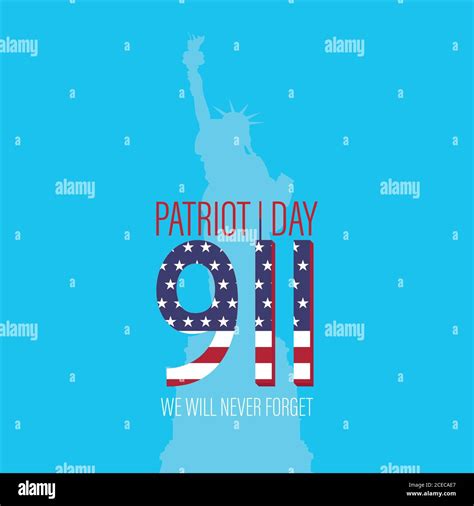 Vector Illustration Of Patriot Day 911 Anniversary Usa Patriot Day