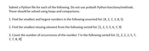 Solved Submit A Python File For Each Of The Following Do