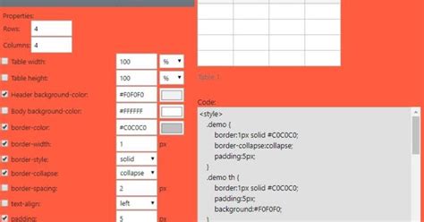 Html Table Generator Using Javascript Beginner