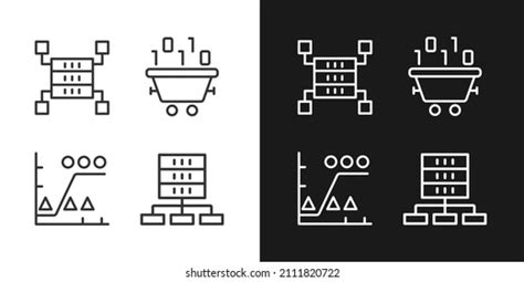 Dataset Processing Linear Pixel Perfect Icons Stock Vector Royalty Free 2111820722 Shutterstock