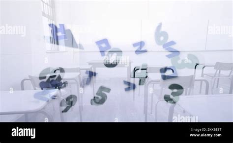 Digital Composition Of Changing Numbers And Alphabets Floating Against